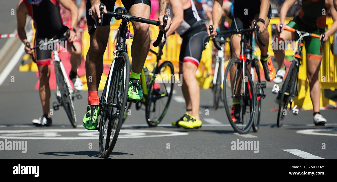 Triathlon bike transition zone hi-res stock photography and images - Alamy
