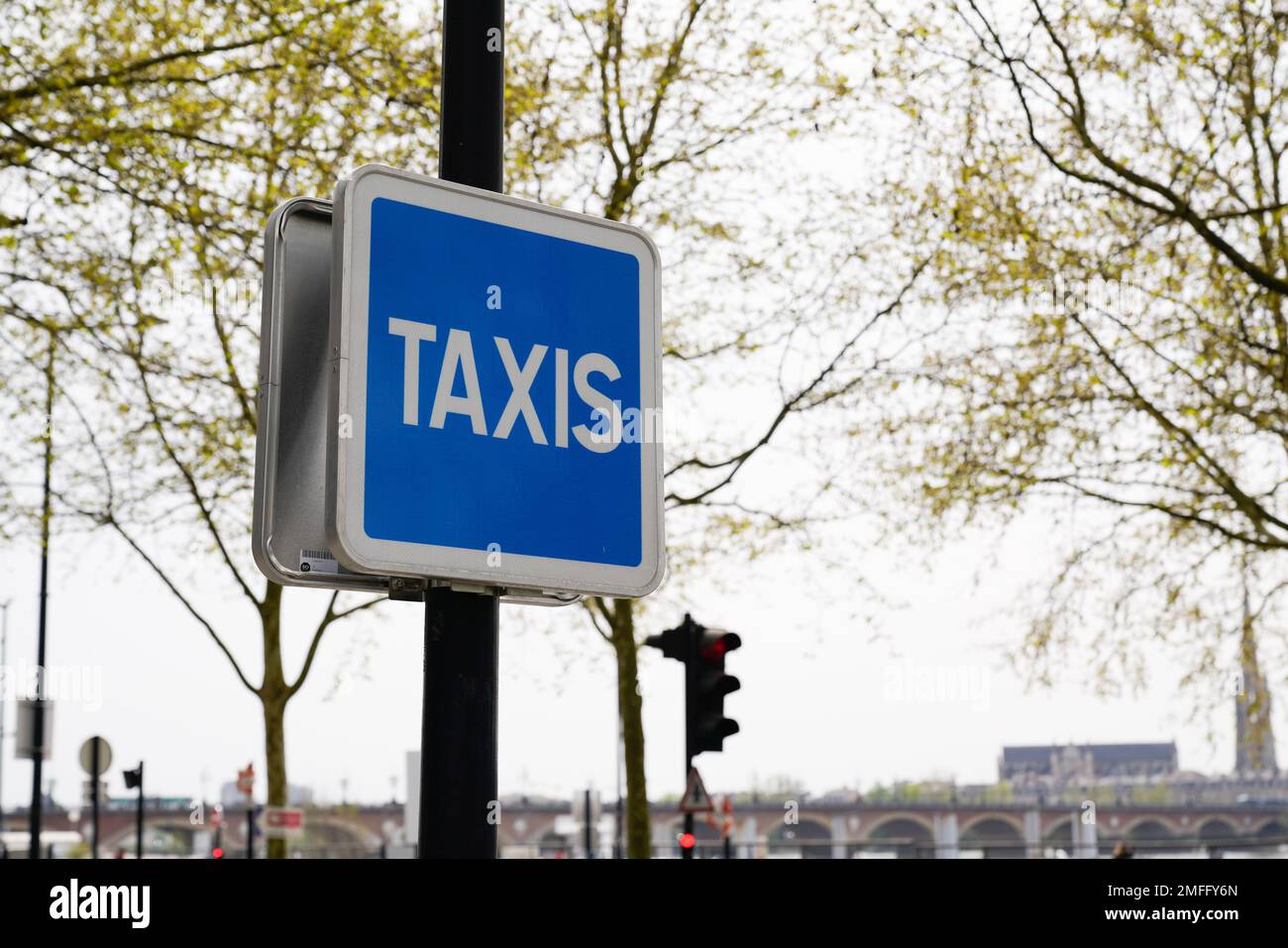 Blue taxi sign panel hi-res stock photography and images - Alamy