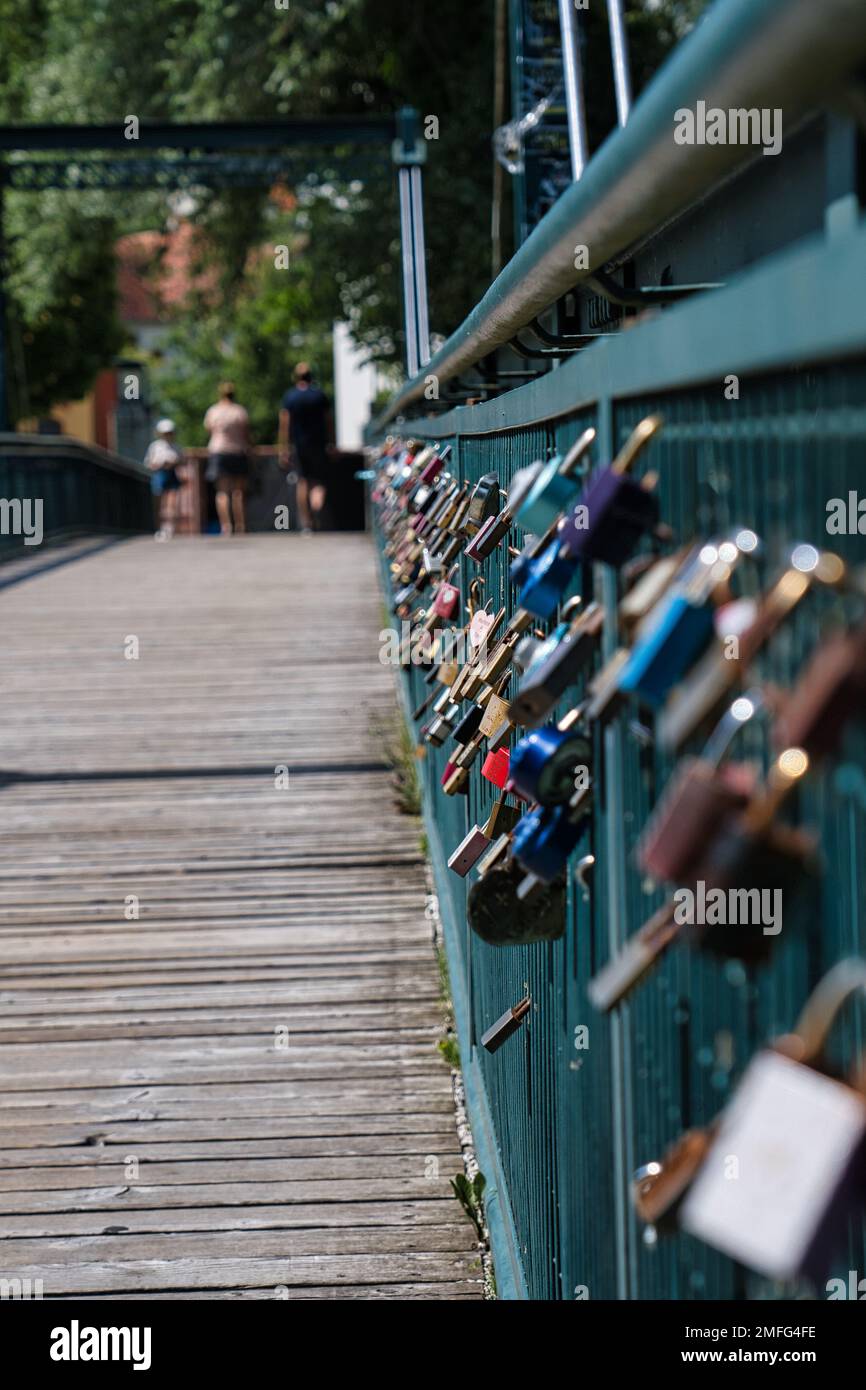 A bridge with love locks Stock Photo - Alamy
