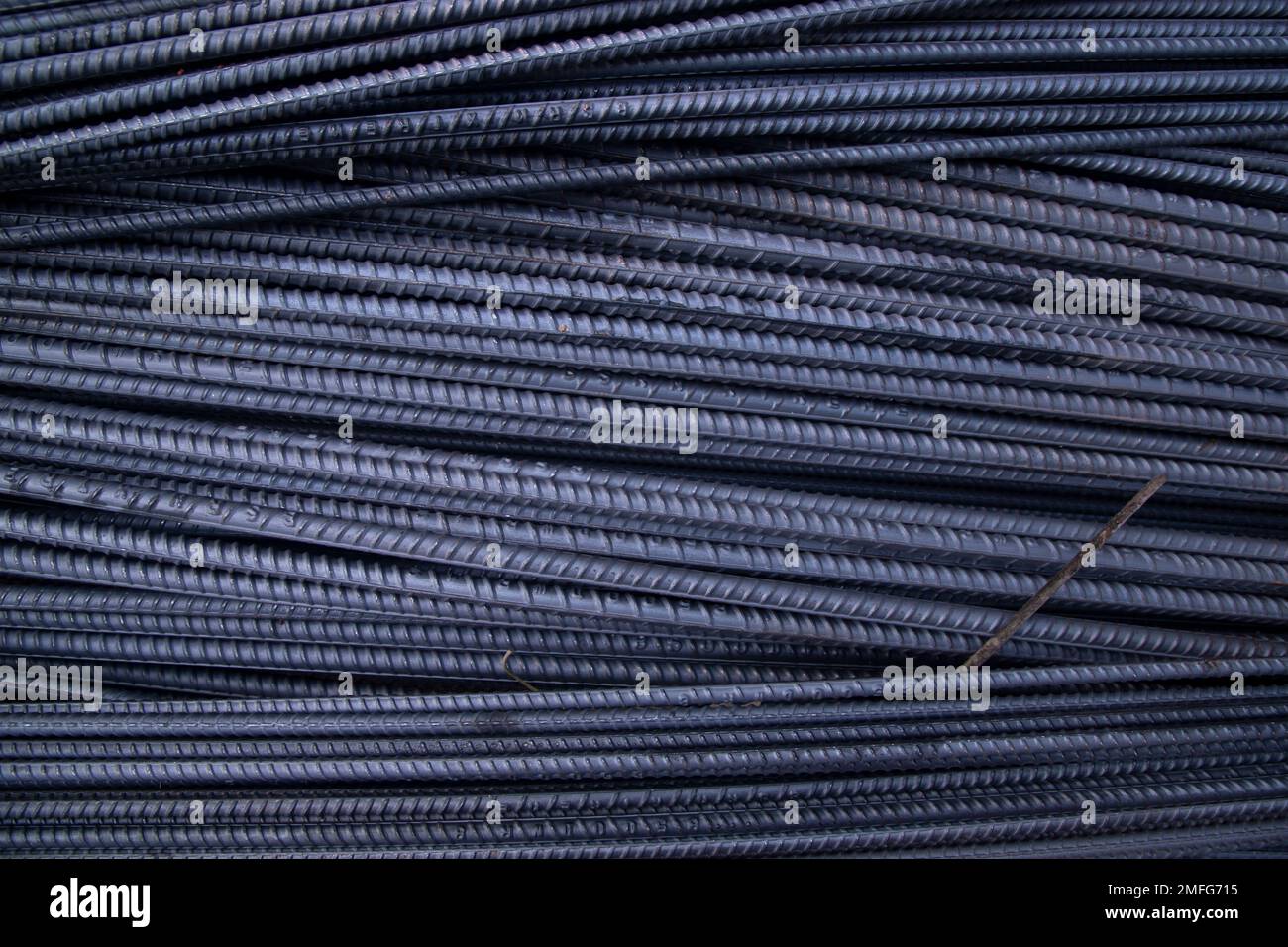 Steel wire in construction site, closeup of steel wire for construction ...