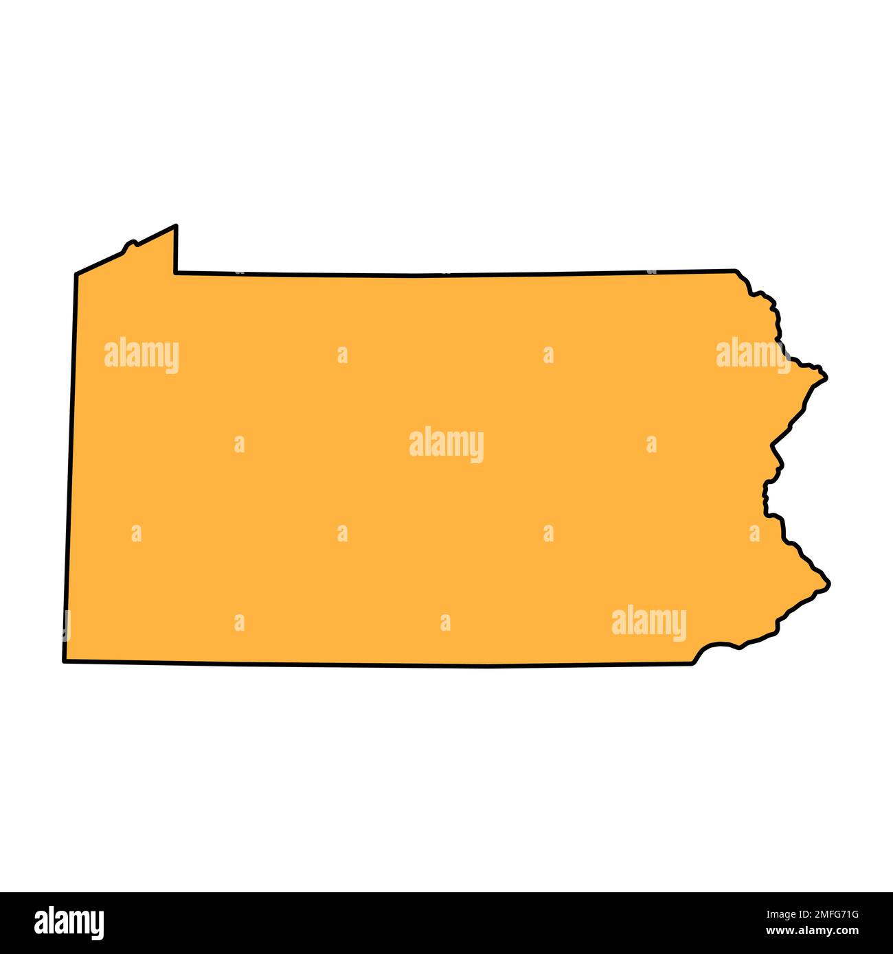 Pennsylvania Map Shape United States Of America Flat Concept Icon