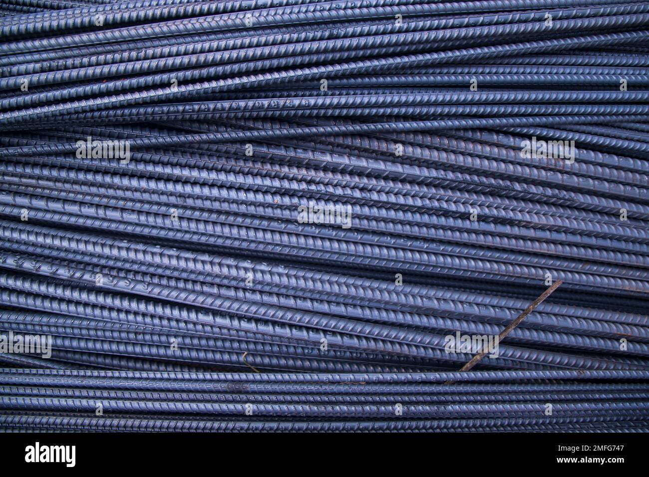 Steel wire in a construction site, close-up. Construction background ...