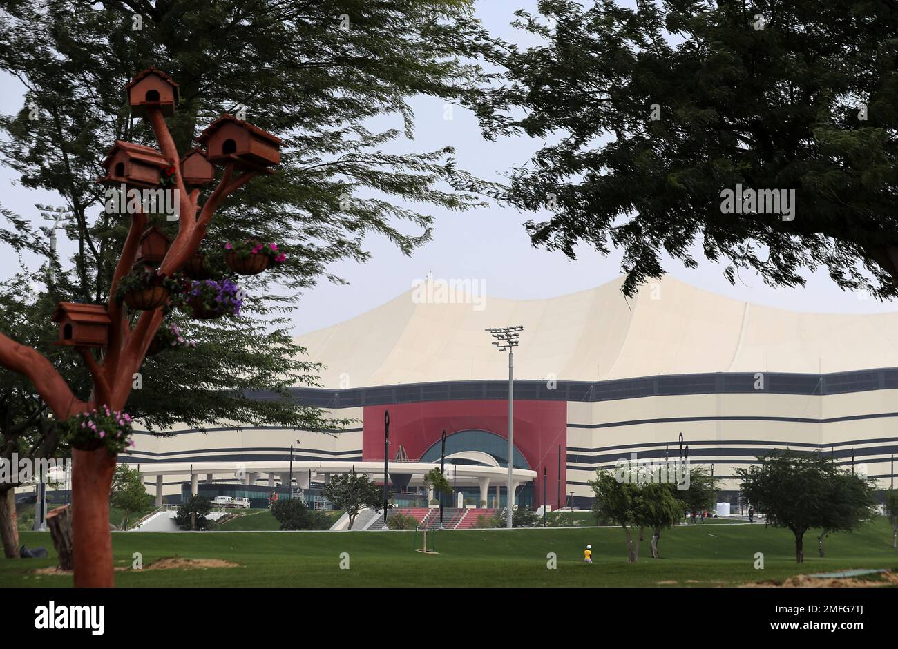 FILE - This Tuesday, Dec. 17, 2019 file photo shows the Al Bayt Stadium ...