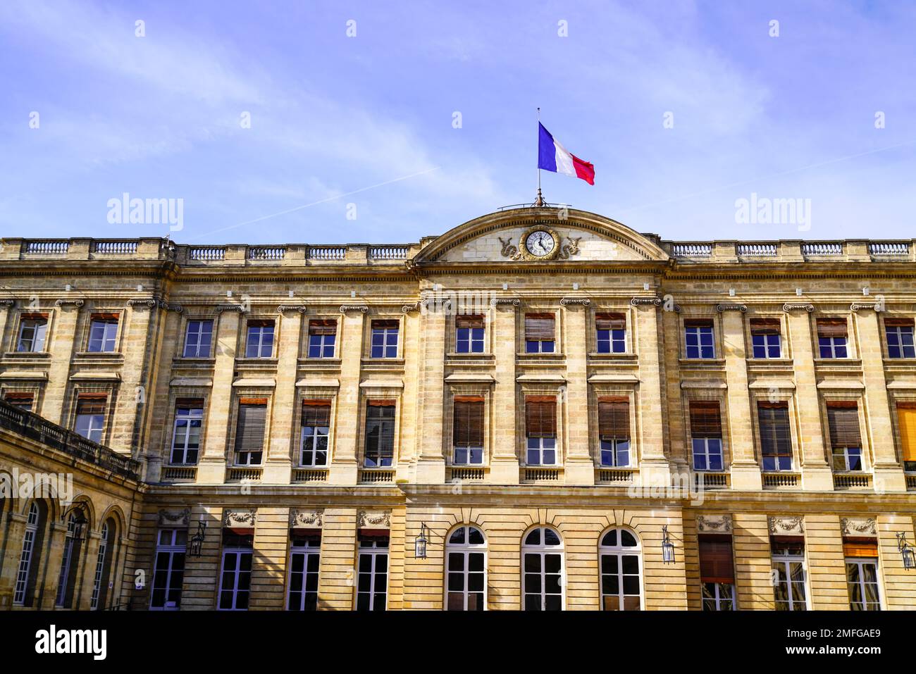 french city bordeaux hotel de ville in town hall in center building ...