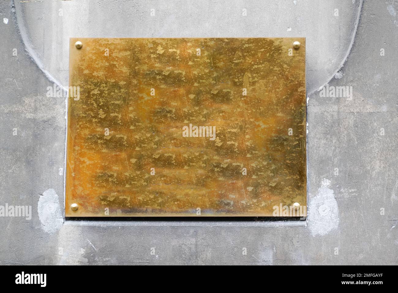 blank gold copper wall brass metal sign board on office entrance ...