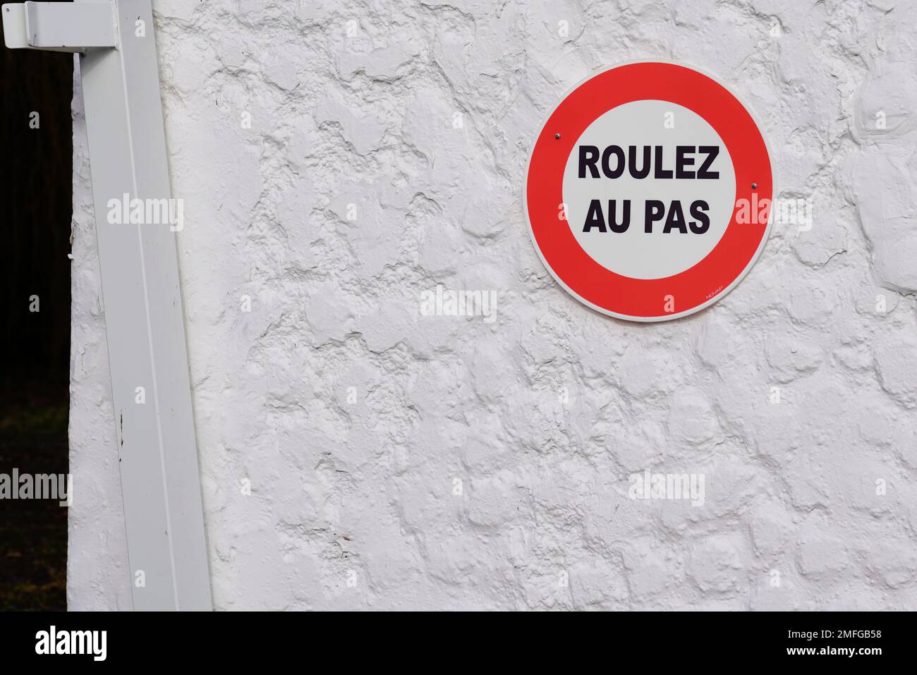 roulez au pas sign french text traduction Drive slowly road panel in ...
