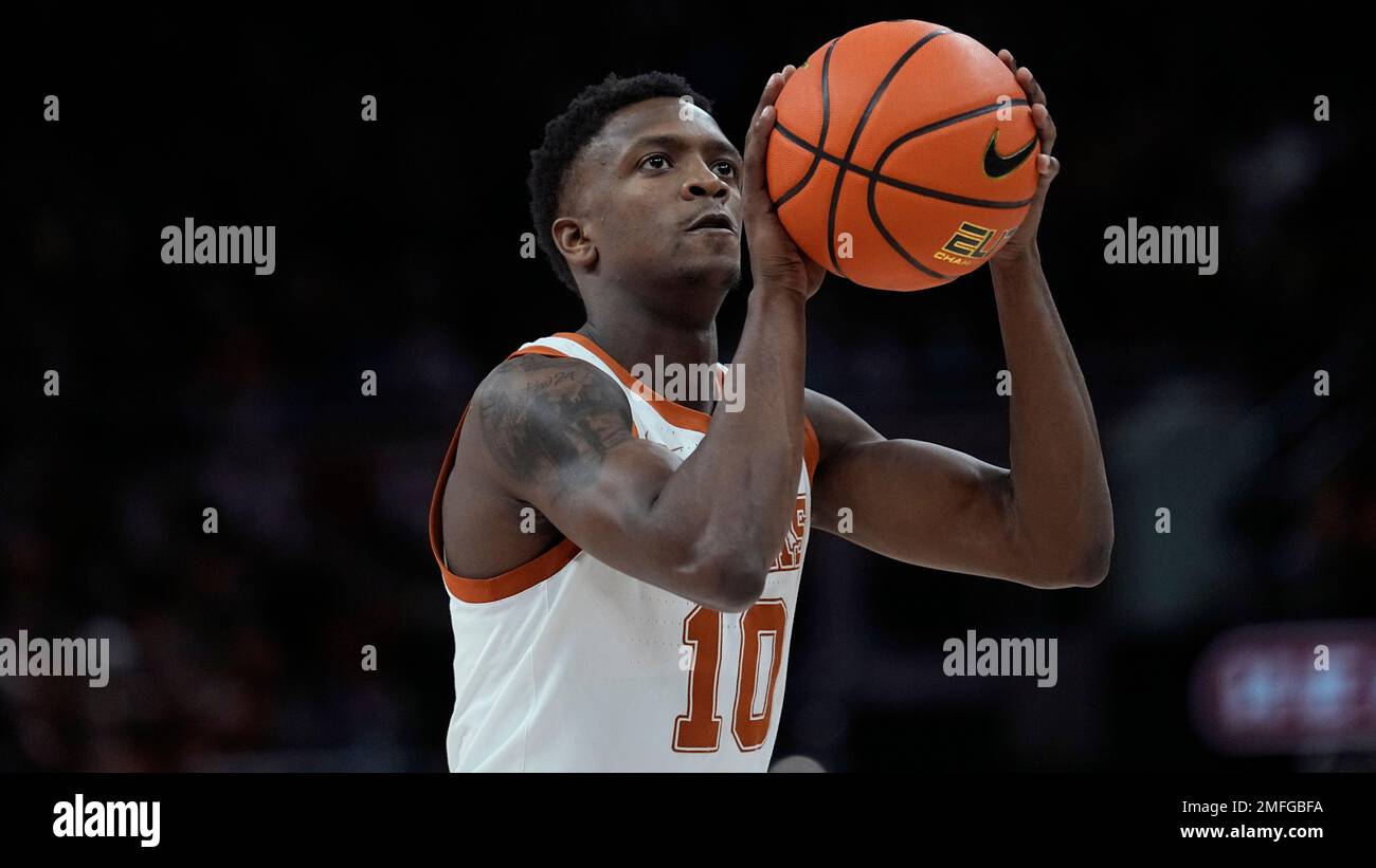 Texas guard Sir'Jabari Rice (10) during the first half of an NCAA ...