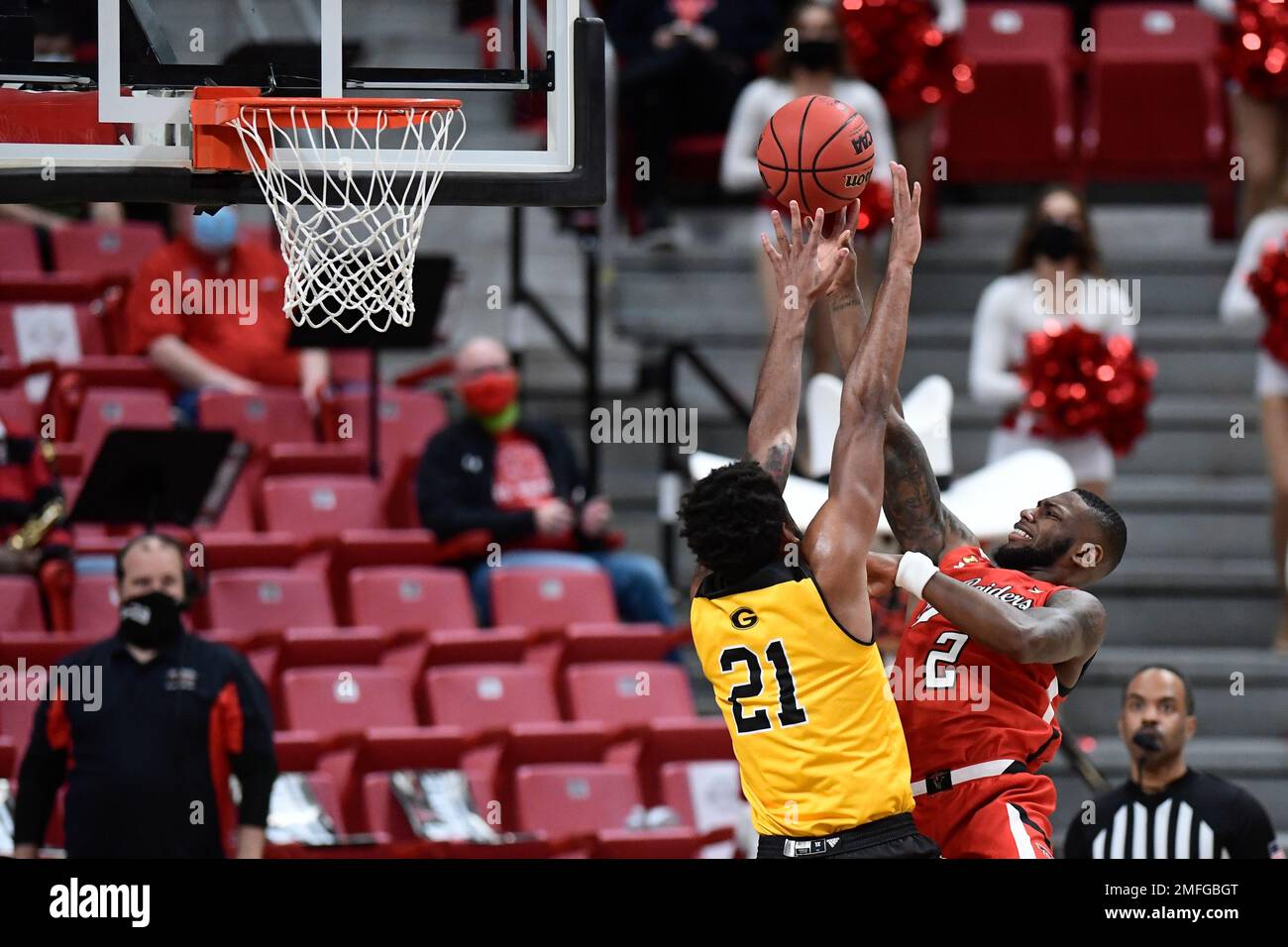 Texas Tech's Jamarius Burton (2) attempts to shoot over Grambling State ...