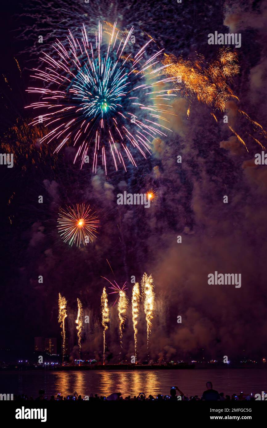 International fireworks display, Pattaya, Chonburi, Thailand Stock ...