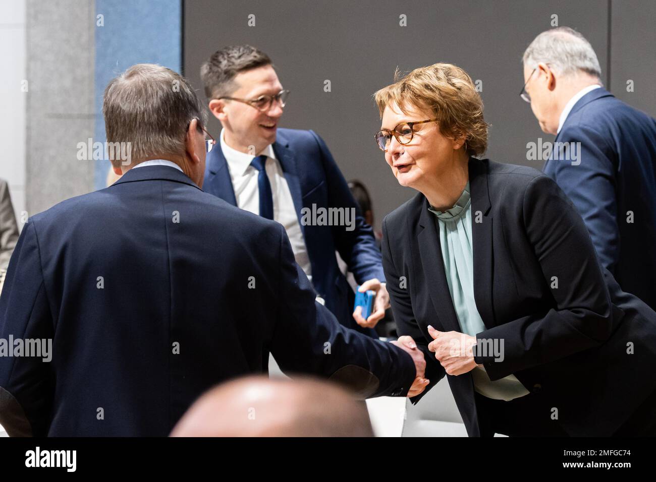 Hanover, Germany. 25th Jan, 2023. Daniela Behrens (SPD, 2nd from right), newly appointed ...
