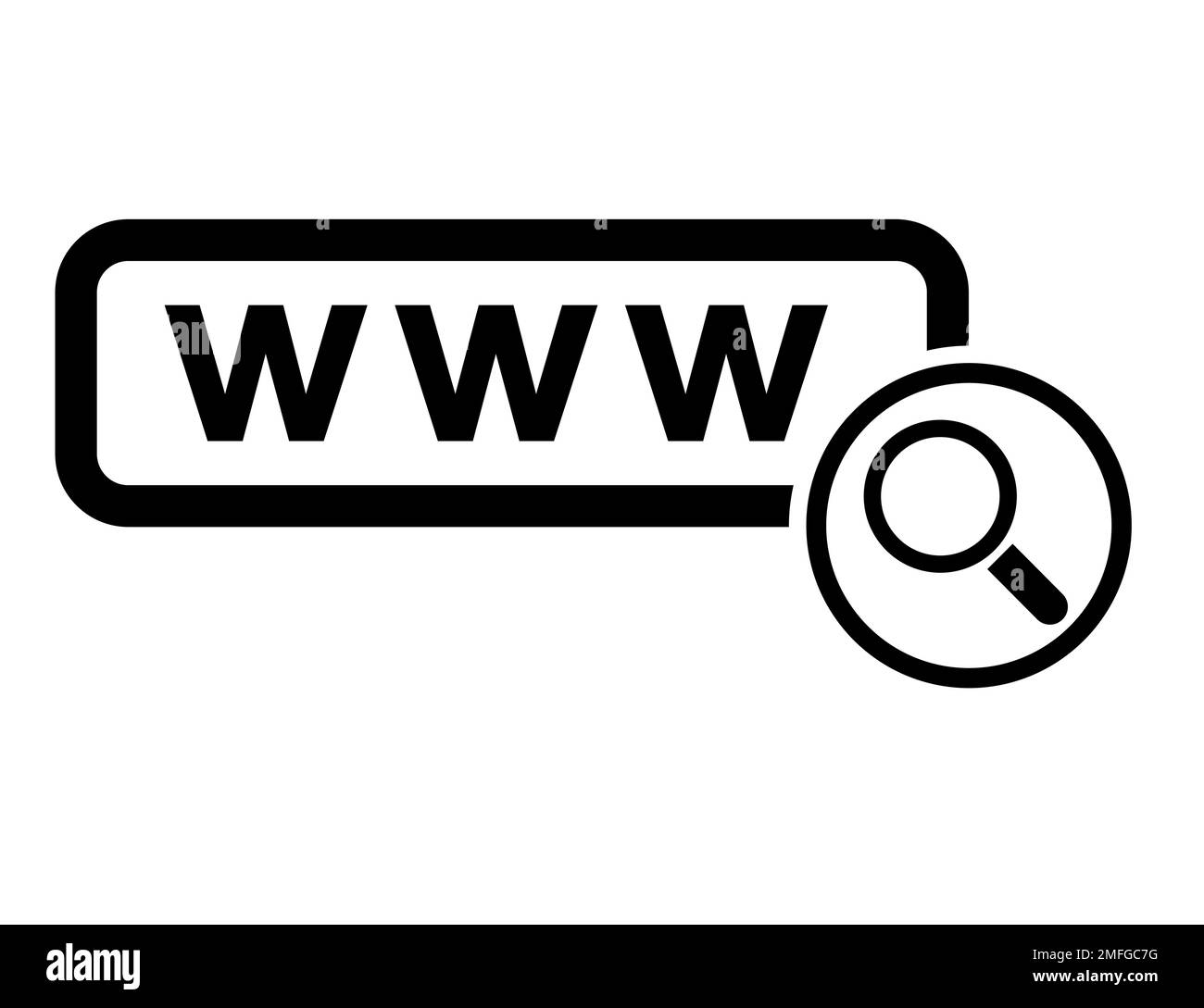 World wide web icon, www internet website symbol, click mouse arrow ...