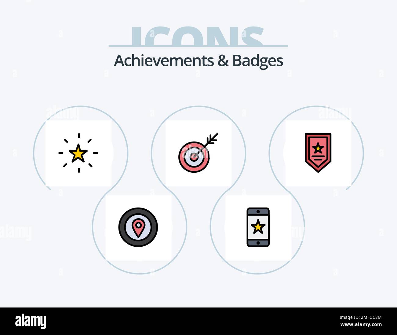 Achievements and Badges Line Filled Icon Pack 5 Icon Design. device ... Achievements and Badges Line Filled Icon Pack 5 Icon Design. device ...