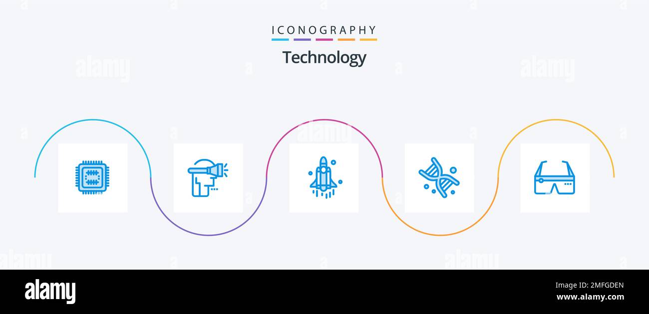 Technology Blue 5 Icon Pack Including computing. technology. launch ...