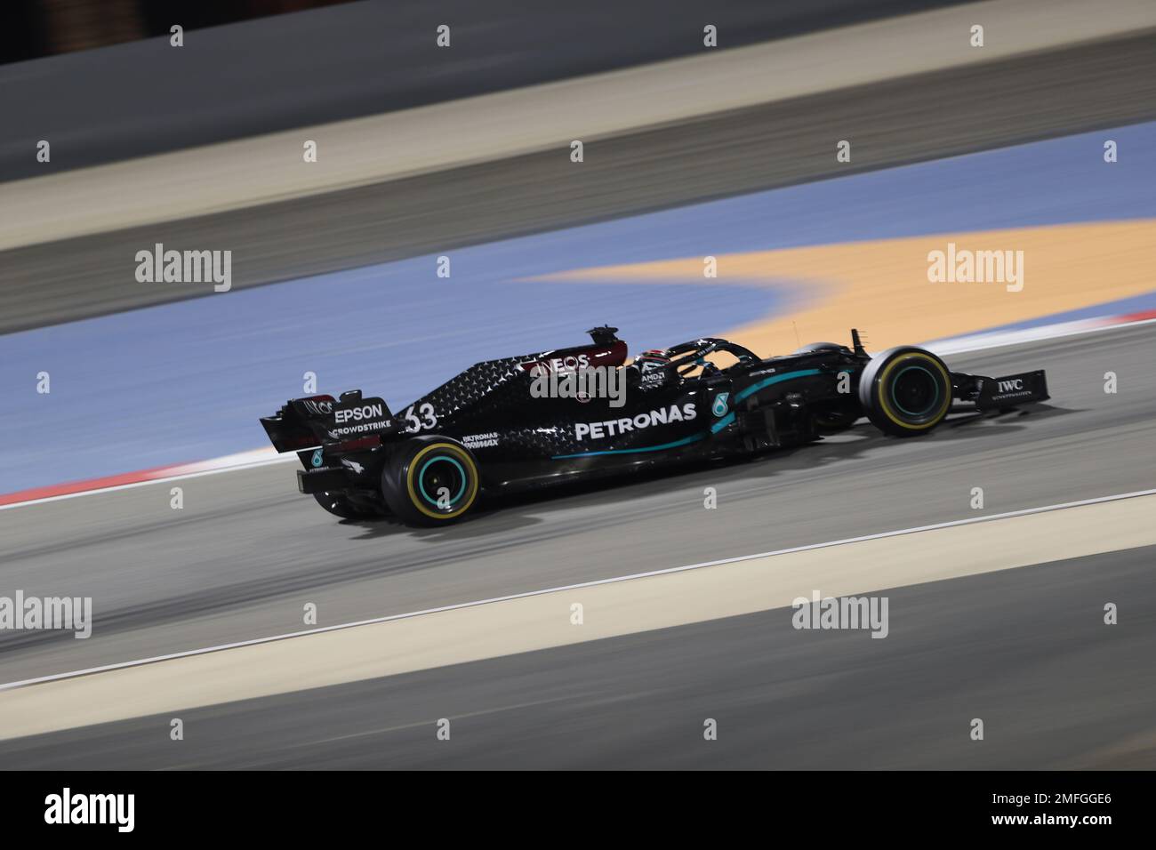 Mercedes driver George Russell of Britain in action during Formula One ...