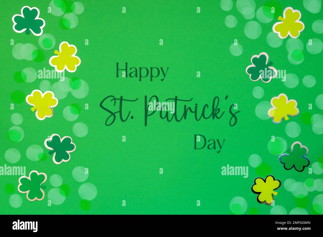 Saint Patrick's Day, Green Flat Lay, English Text Happy St. Patrick's ...