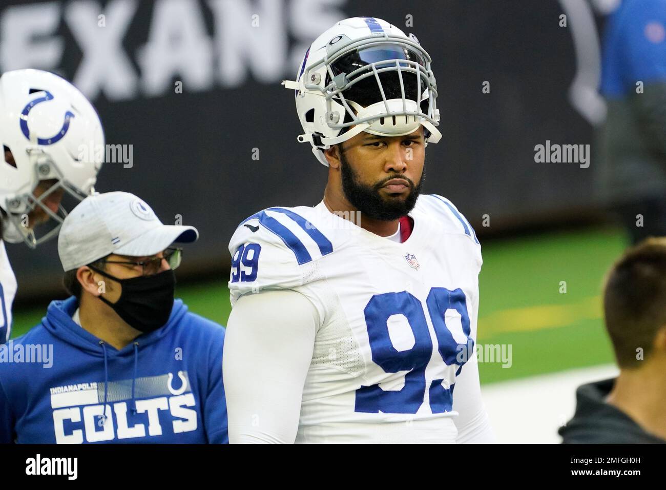 Indianapolis Colts defensive tackle DeForest Buckner (99) before an NFL ...
