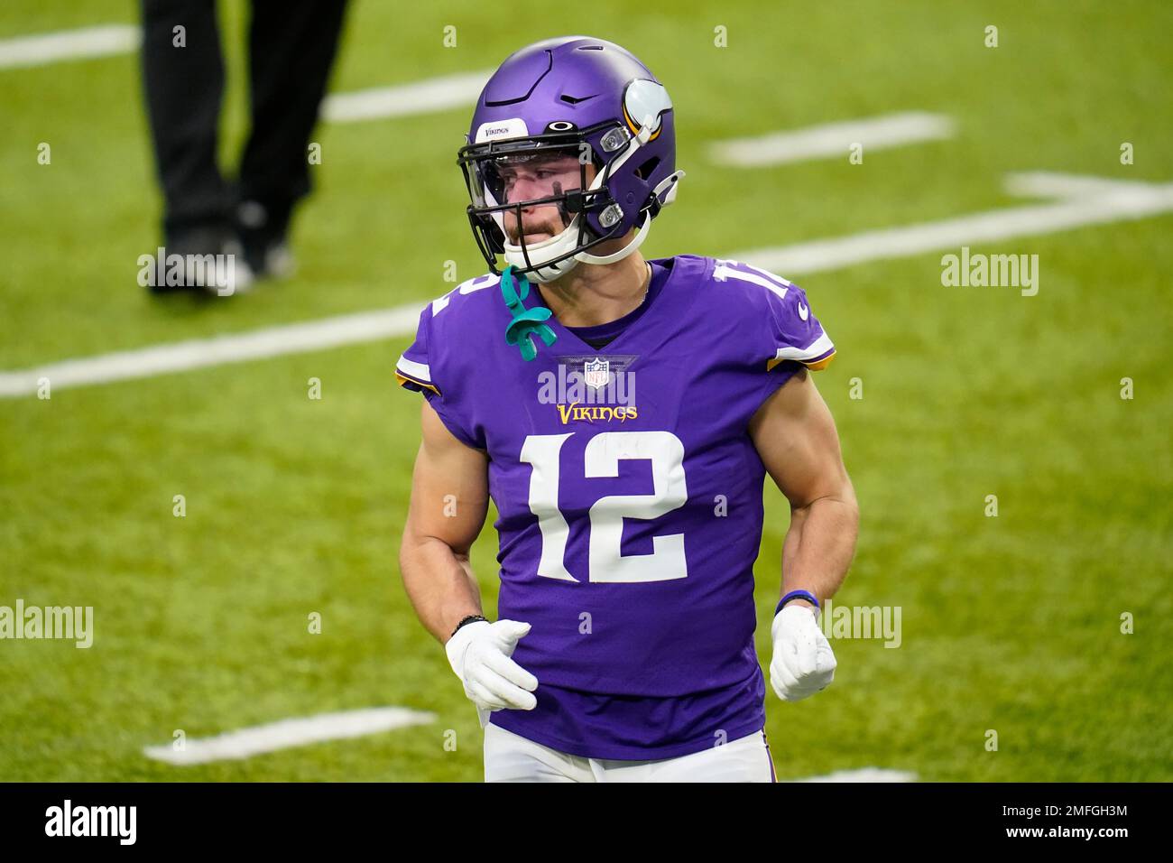 Minnesota Vikings wide receiver Chad Beebe warms up before an NFL ...