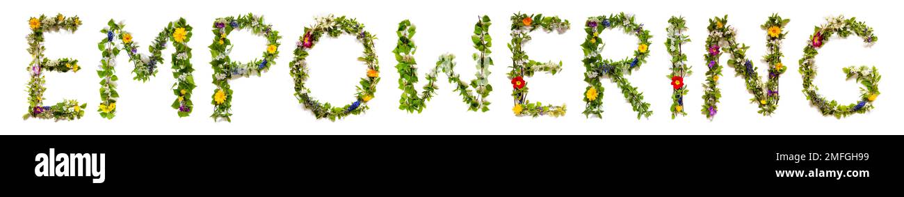 Blooming Flower Letters Building English Word Empowering Stock Photo ...