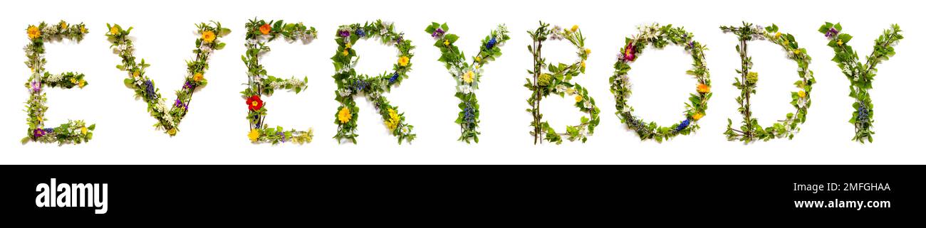 Blooming Flower Letters Building English Word Everybody Stock Photo - Alamy