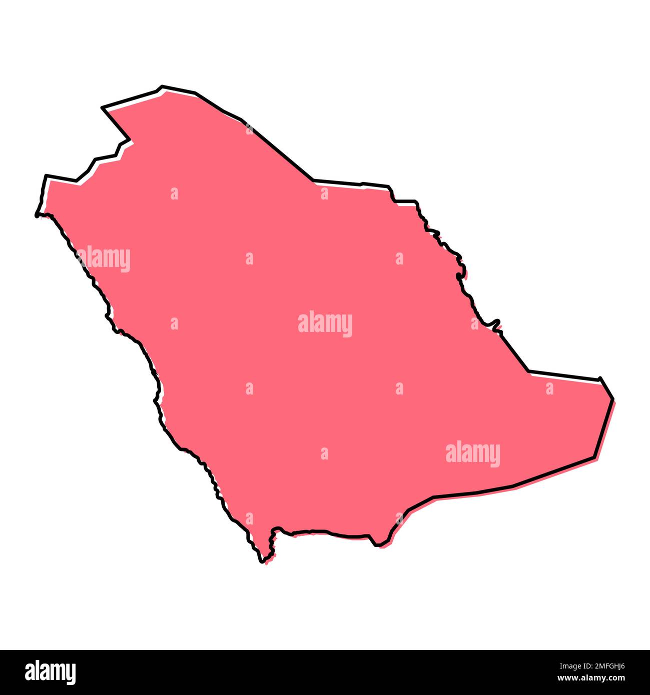Saudi arabia high detailed map, geography graphic icon country, asia ...