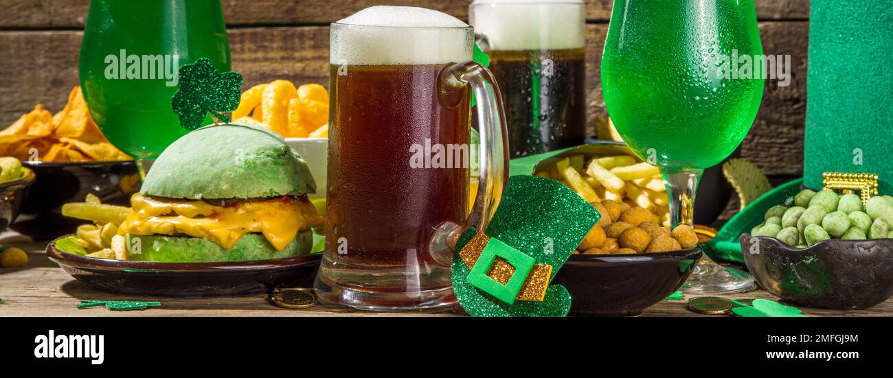 St Patrick`s holiday party invitation, bar menu background. Irish St ...