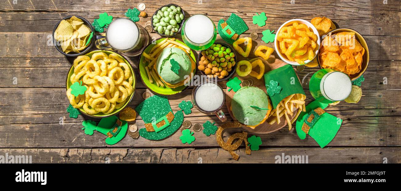 St Patrick`s holiday party invitation, bar menu background. Irish St ...