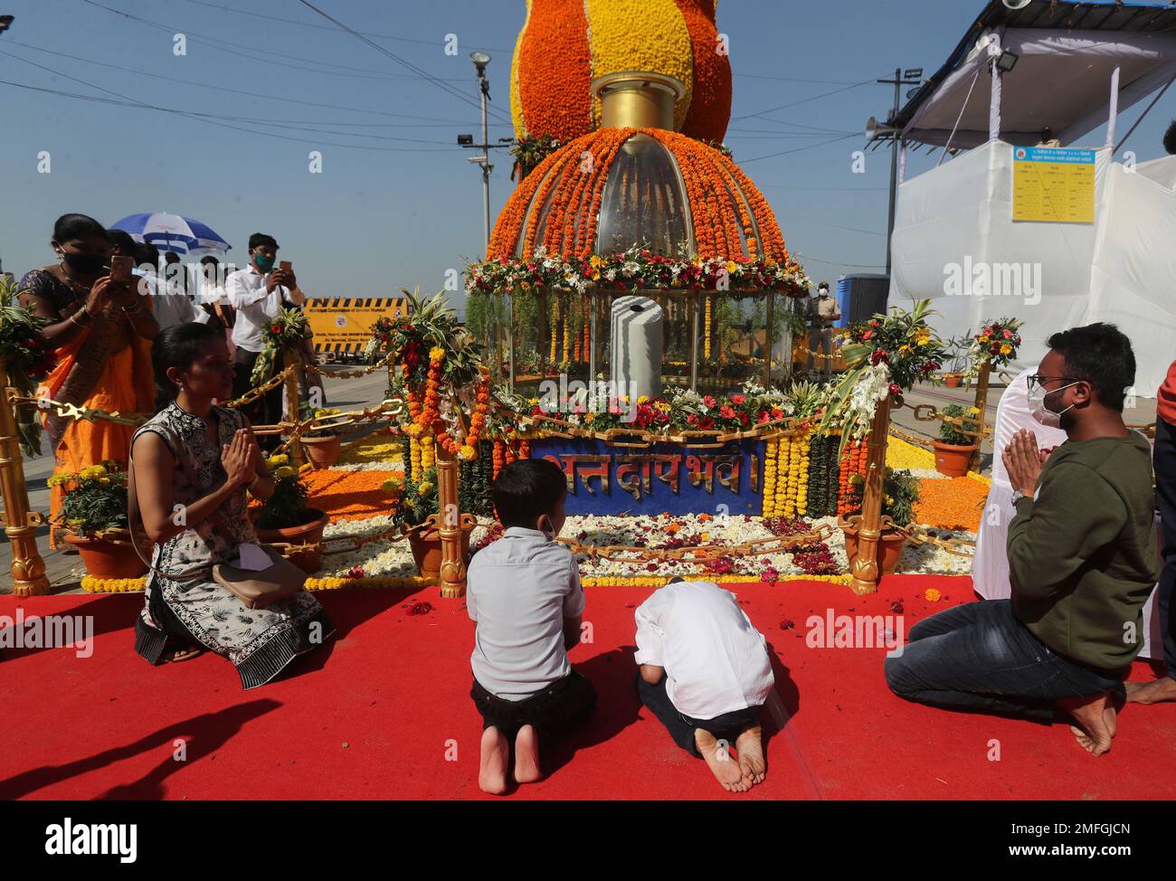 People offer prayers at Chaitya Bhoomi, a memorial to Indian freedom ...