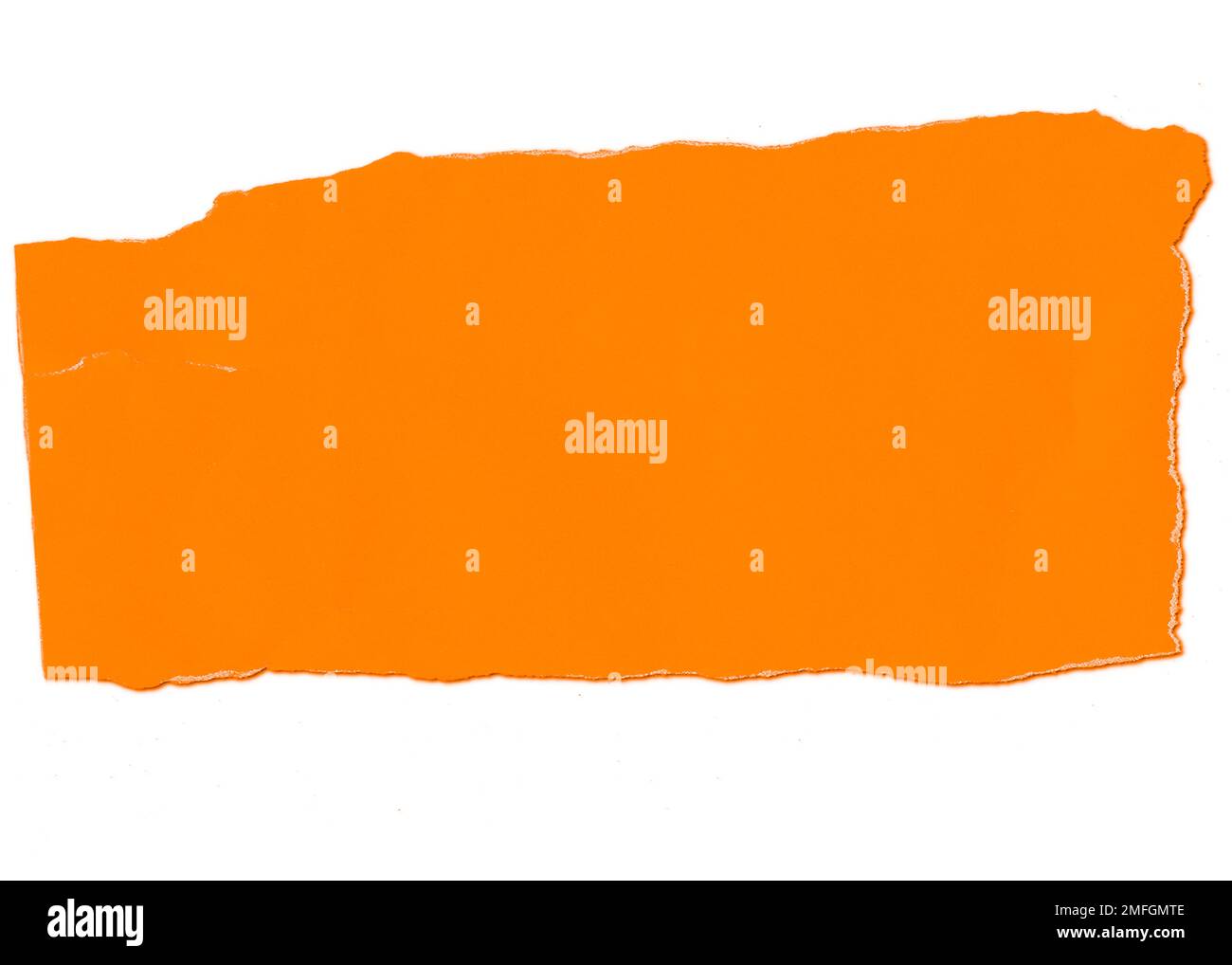 orange paper note mockup ripped piece on white background Stock Photo - Alamy