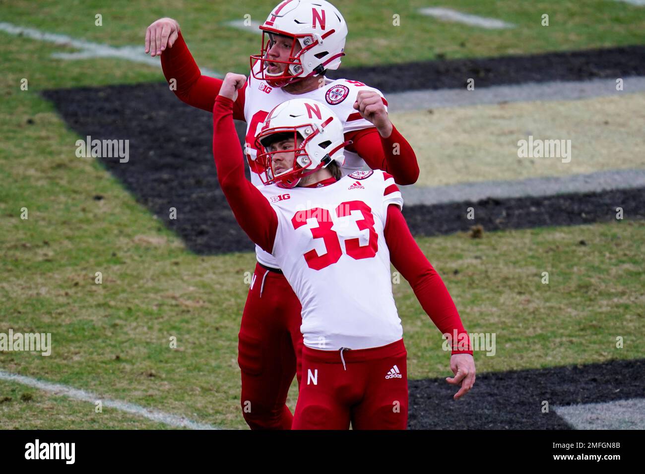 Nebraska placekicker Connor Culp (33) celebrates a 49-yard field goal ...