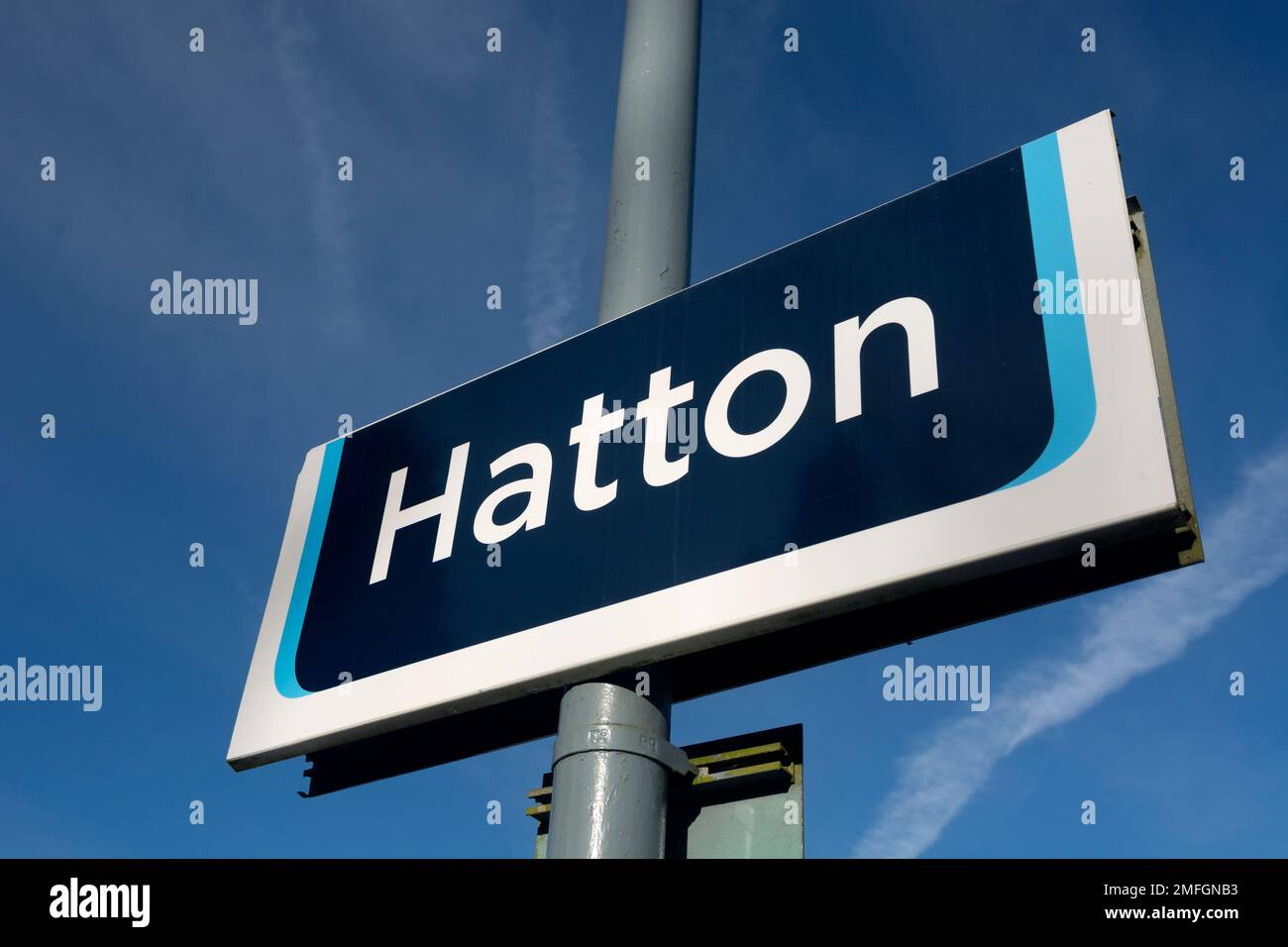 Train station name sign hi-res stock photography and images - Alamy