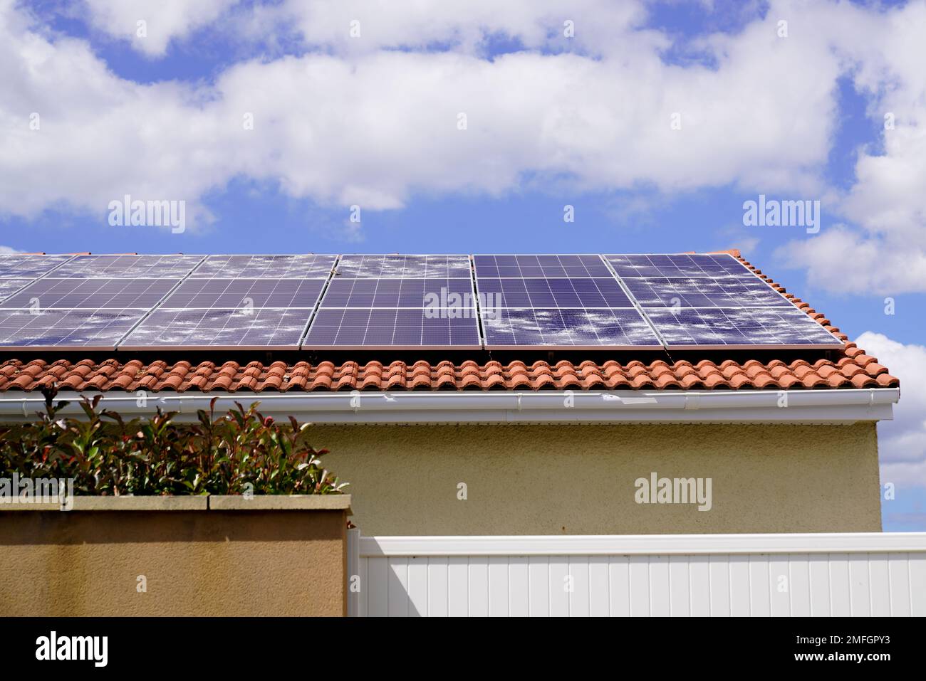 Hurricane Damaged Roof by thunderstorm solar panel on house damaged and ...