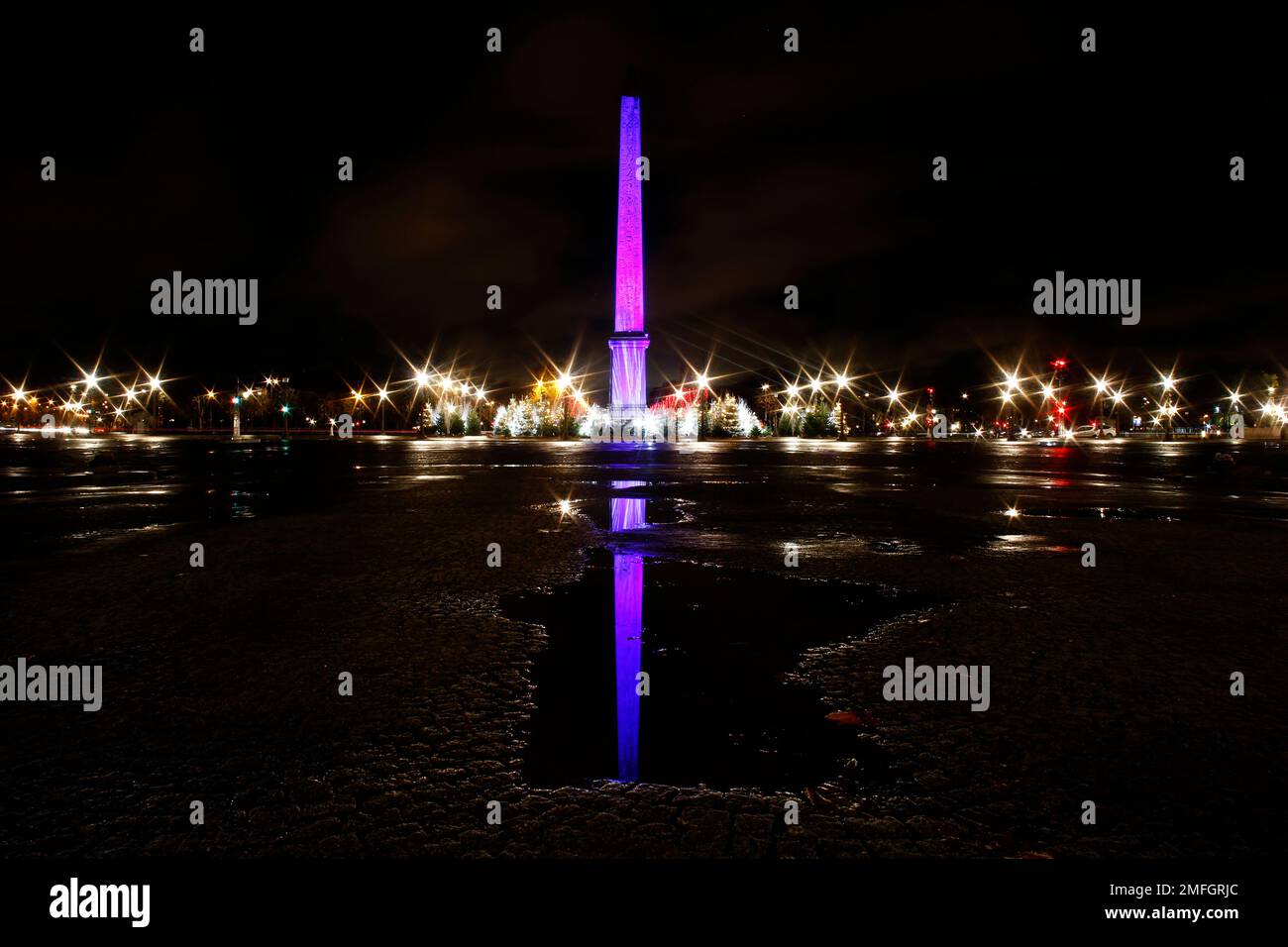 The Concorde Obelisk is illuminated as part of Christmas lightings, in ...