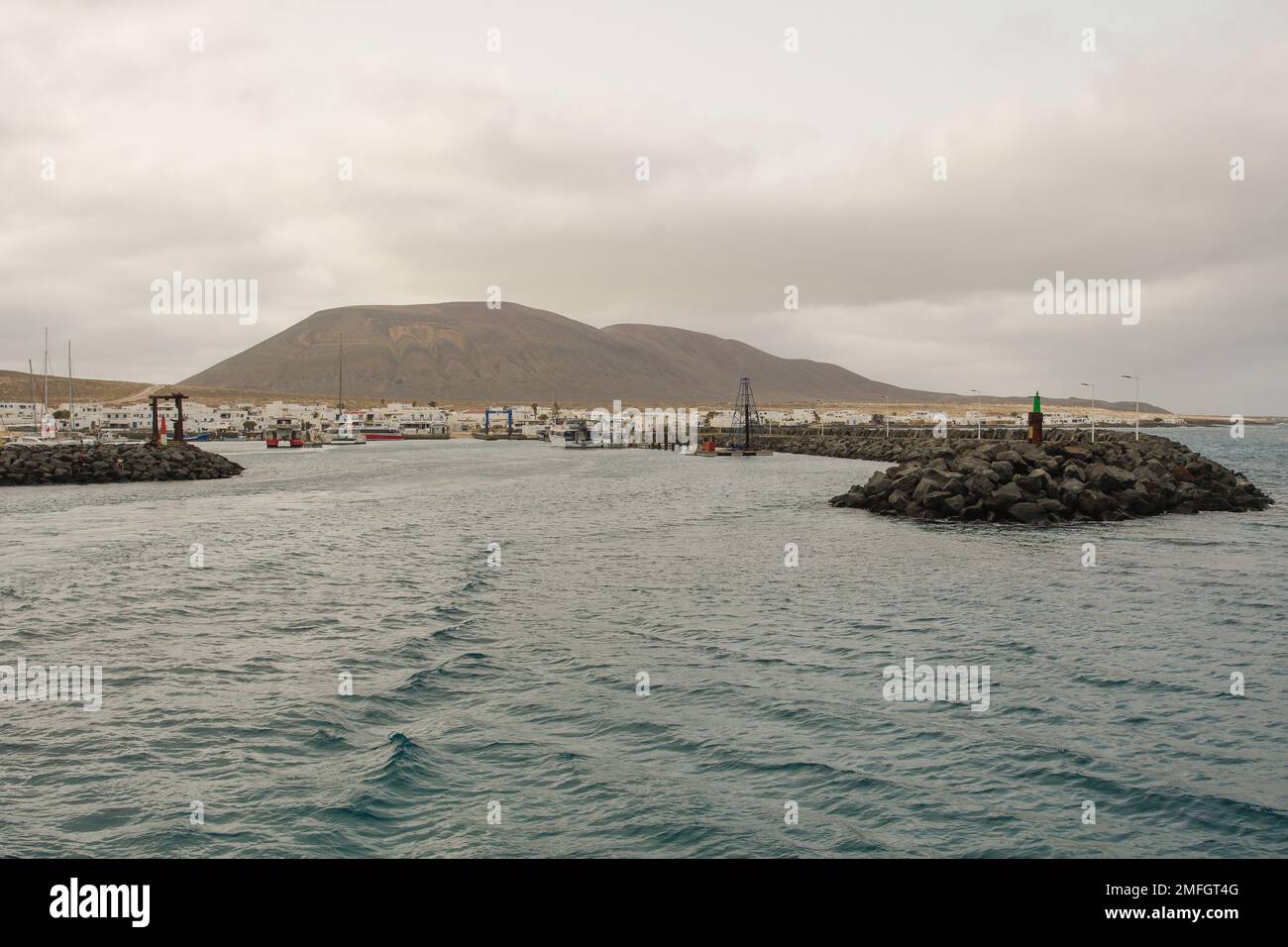 Leaving the port of Caleta de Sebo in La Graciosa Stock Photo - Alamy