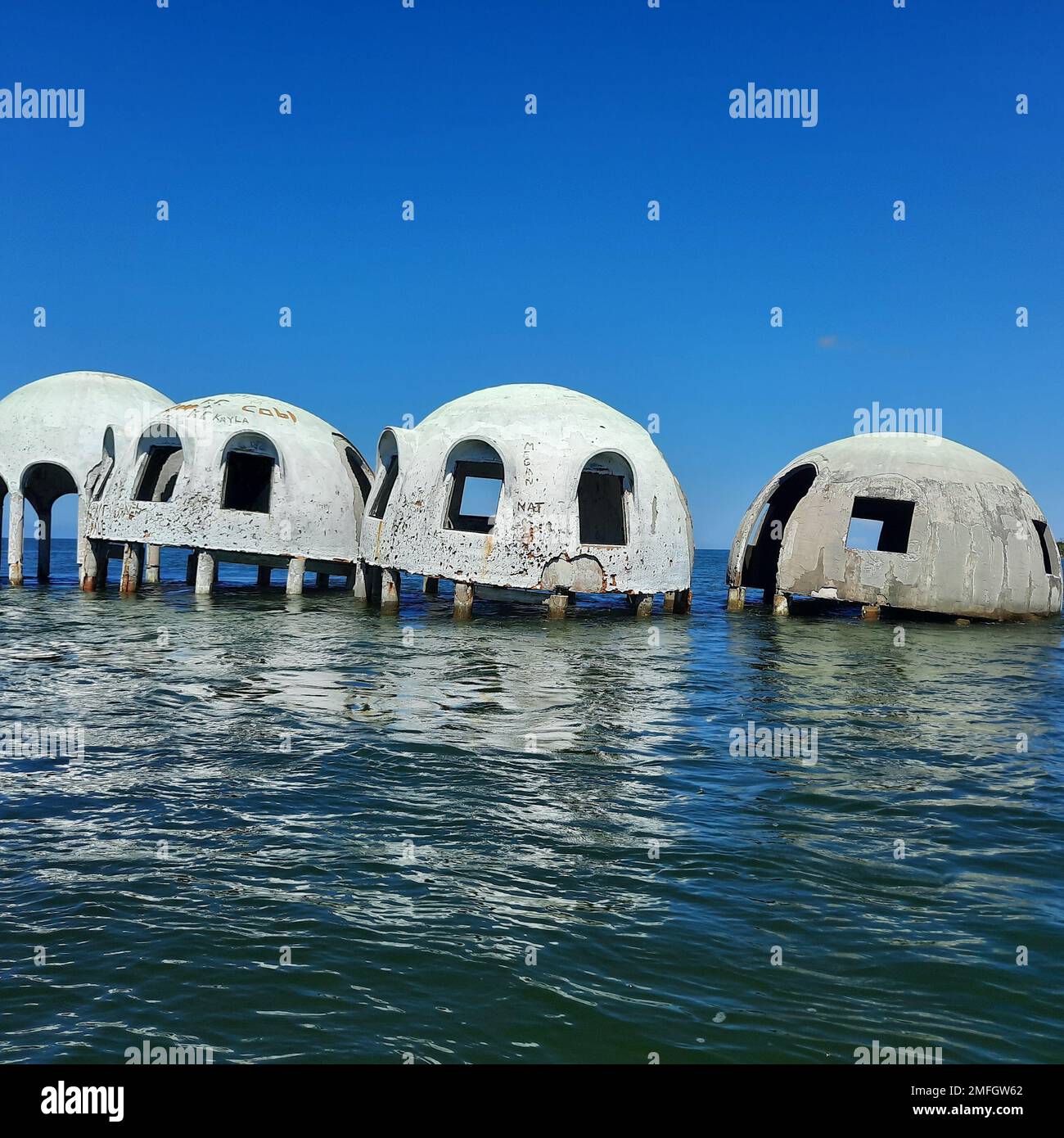 An aerial view of domes surrounded by water in Florida Stock Photo - Alamy