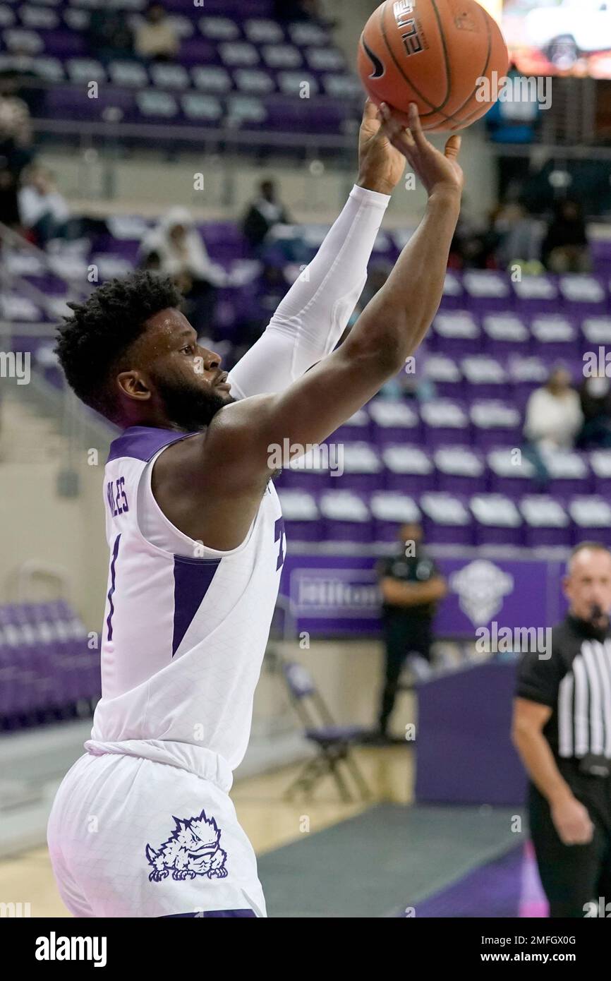 TCU guard Mike Miles shoots a 3-pointer during the second half of the ...