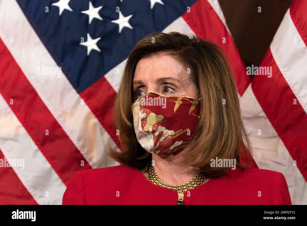 House Speaker Nancy Pelosi, of Calif., attends a ceremonial swearing-in ...