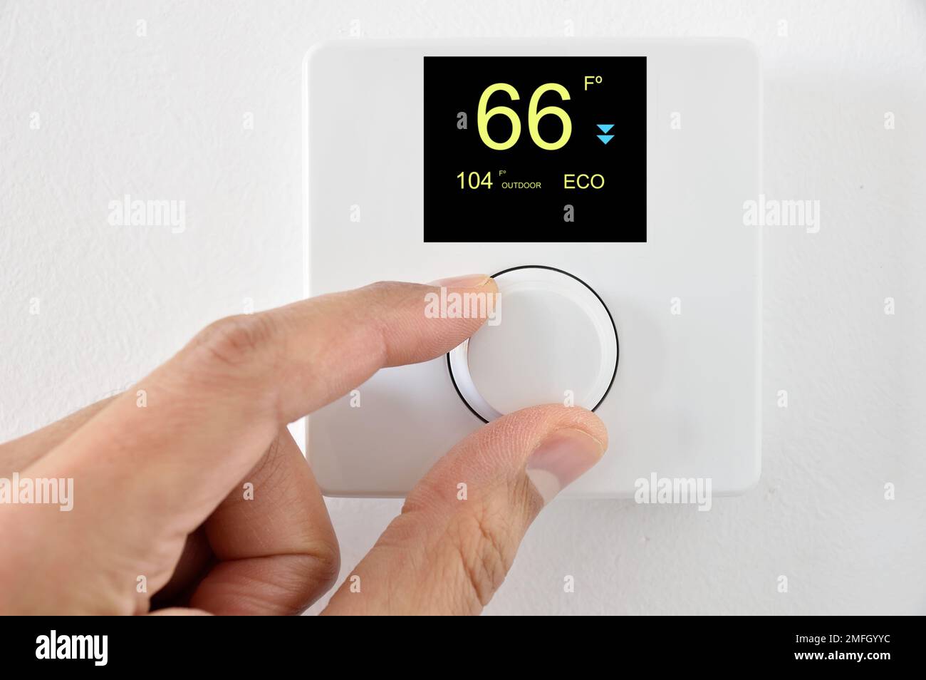 One hand adjust thermostat digital in fahrenheit at home.Home ...
