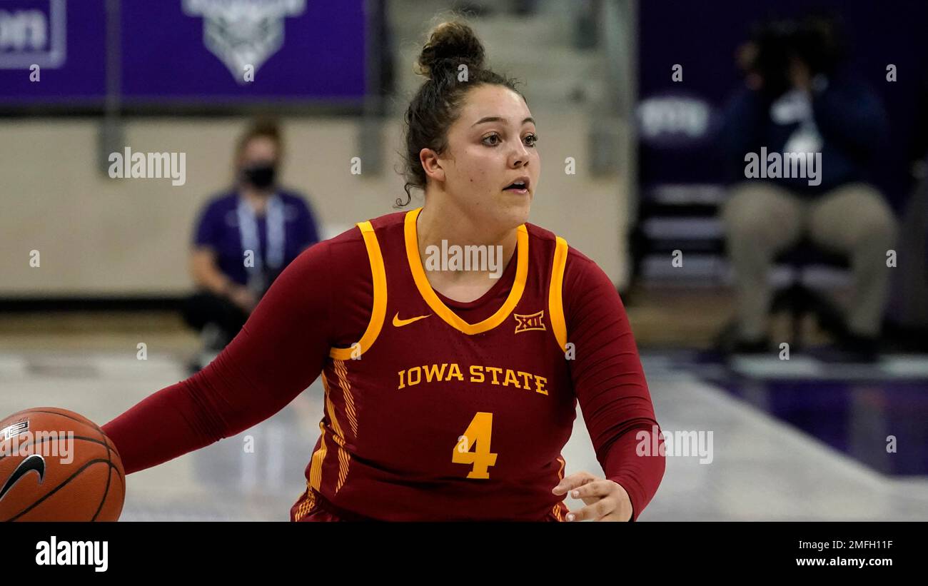 Iowa State guard Rae Johnson handles the ball during an NCAA college ...