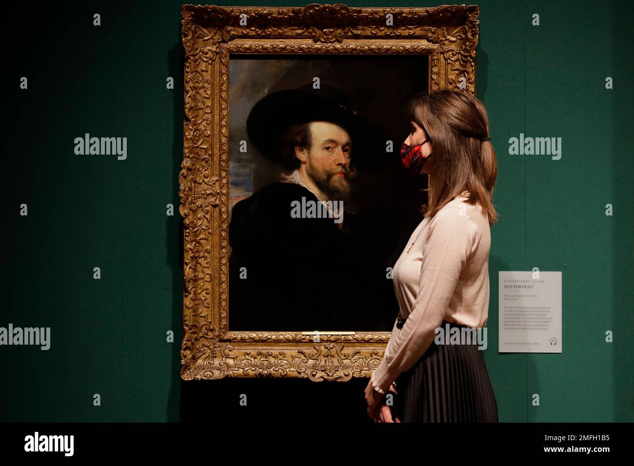 A woman looks towards a Self-Portrait by Rubens, usually displayed in ...