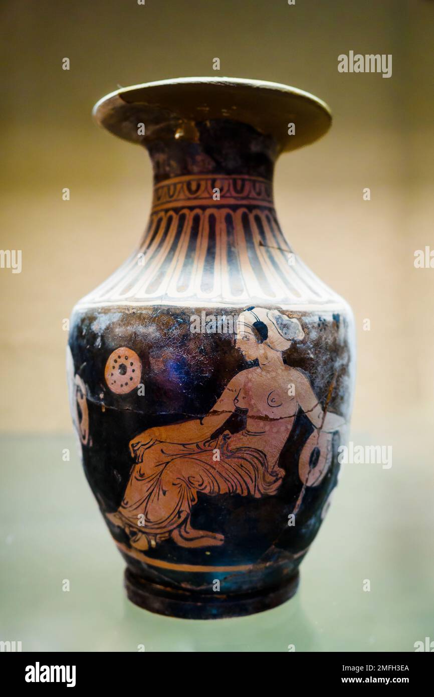 Olpe with red figures of Sicilian manufacture attributed to the Lentini ...