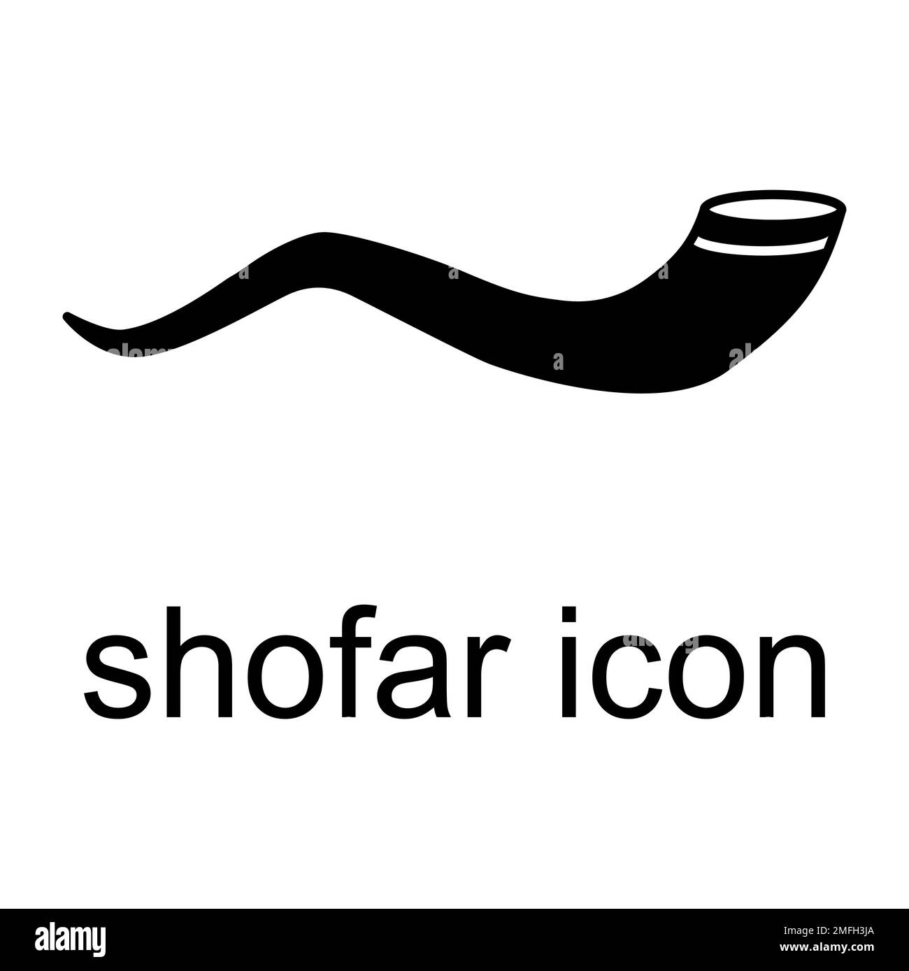 Shofar horn icon, graphic religion design symbol, ritual web sign ...