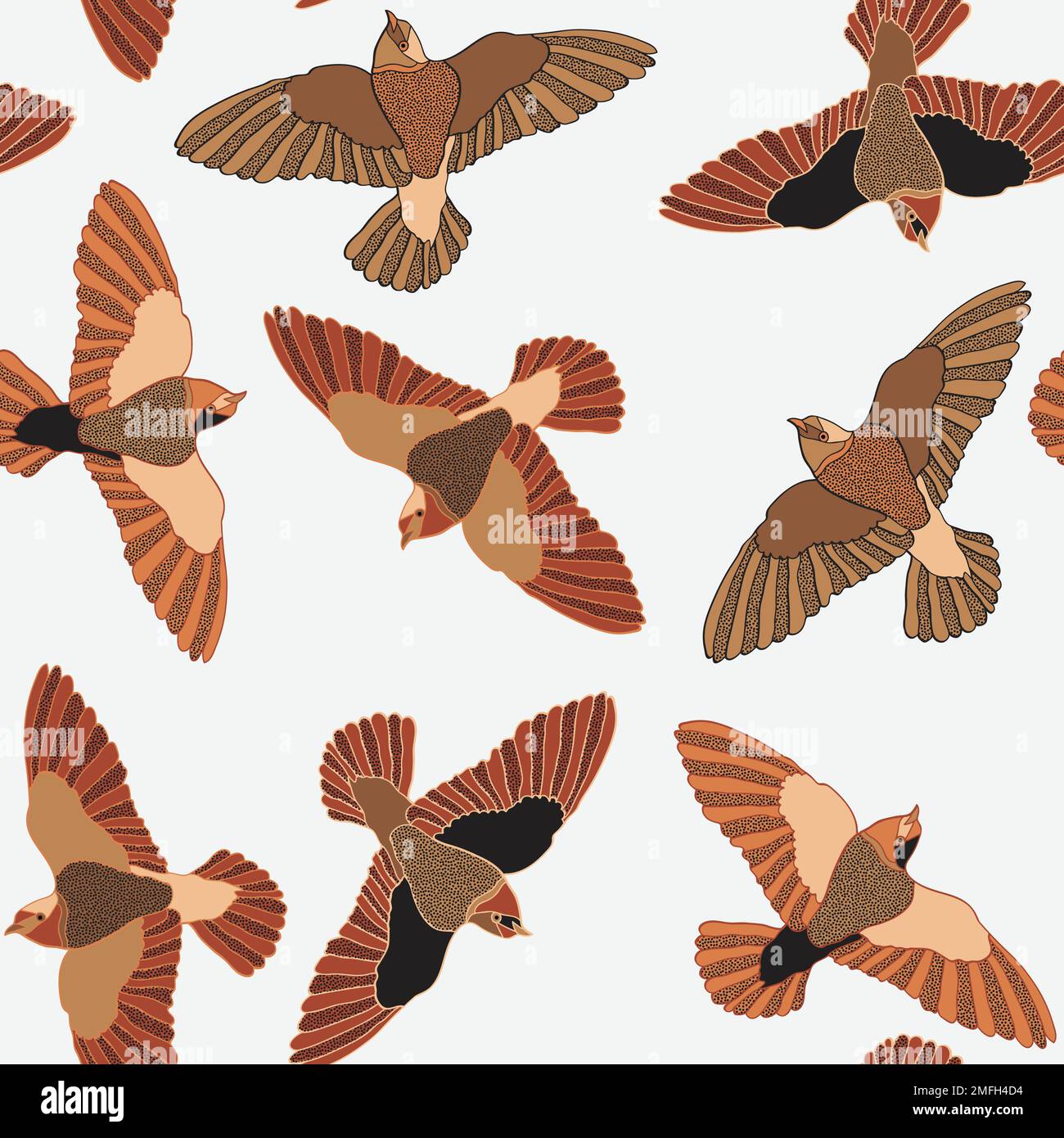 Swallow birds flying seamless pattern. Vector illustration. American ...