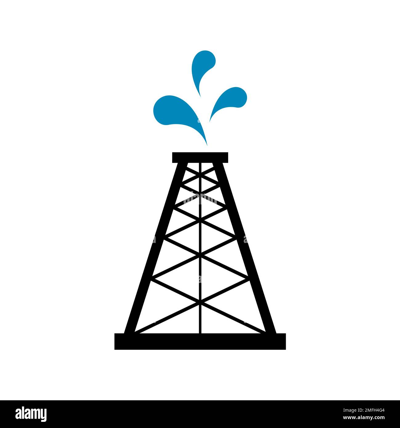 Oil rig flat graphic icon, fuel platform industry tower gas sign ...