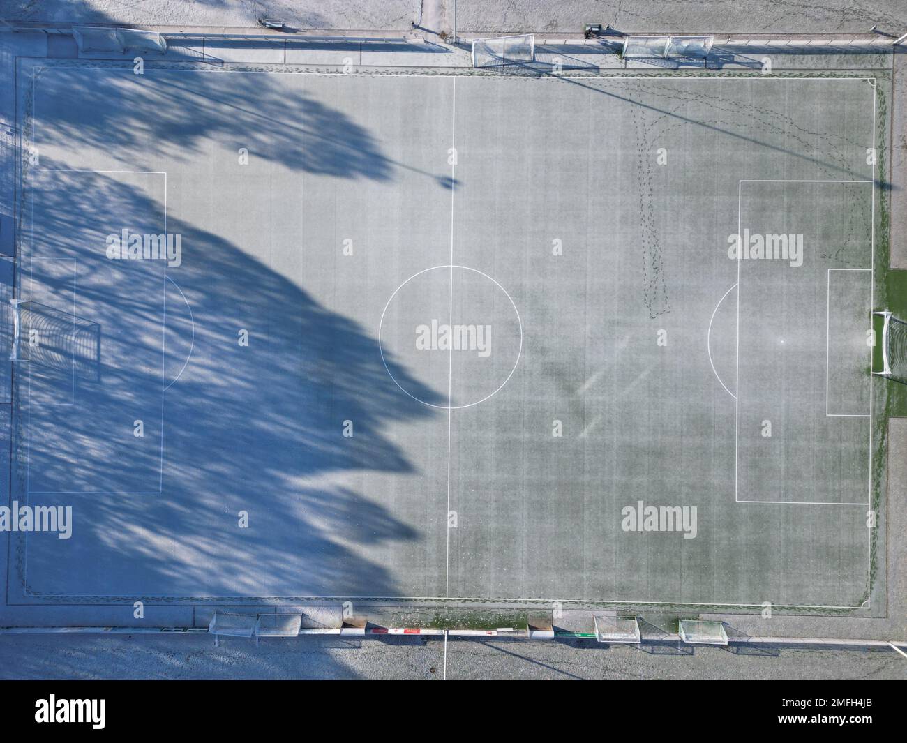 An aerial view of football court Stock Photo - Alamy