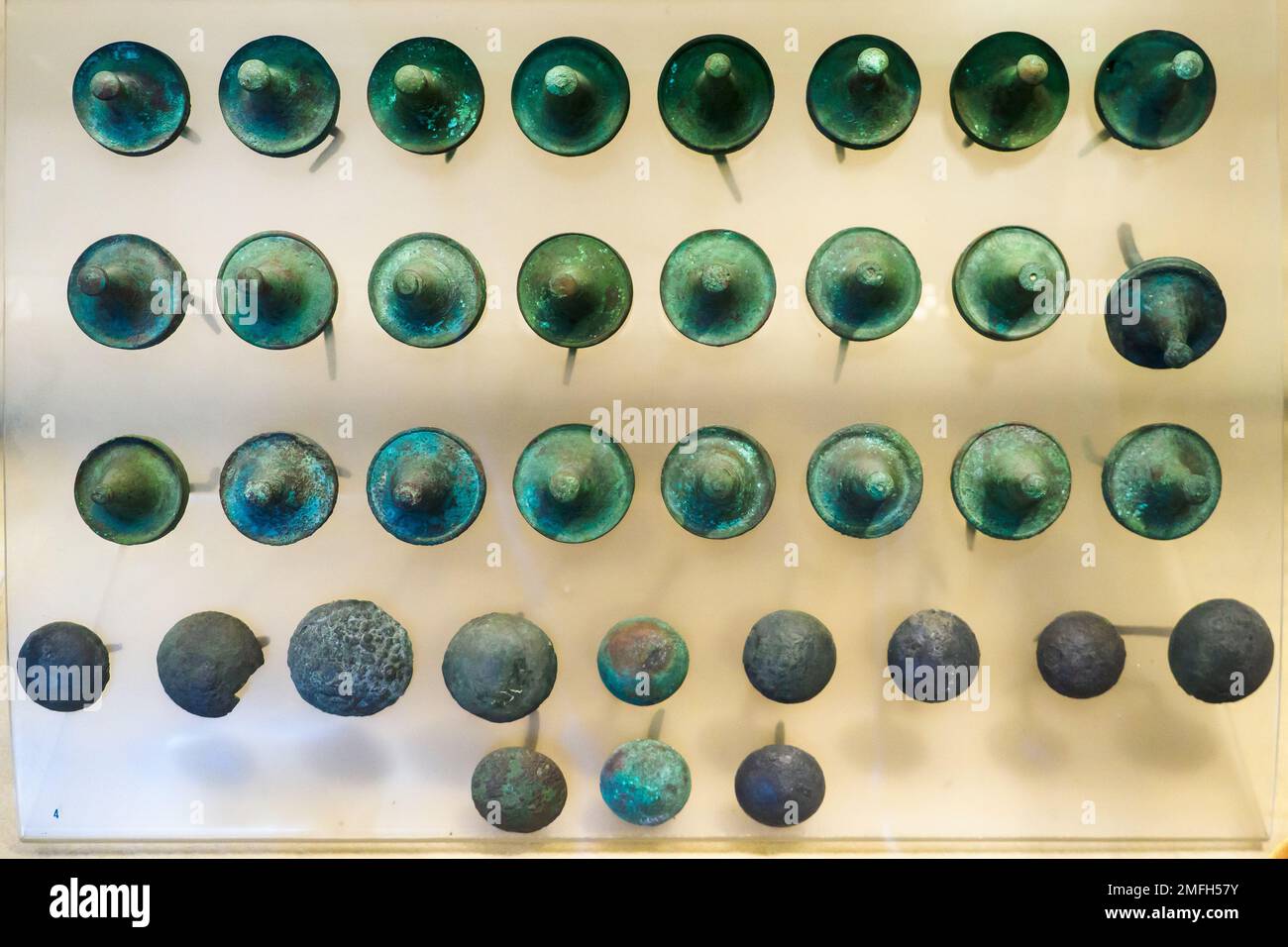 36 nails that served to decorate the funeral bed on three sides 650 BC ...