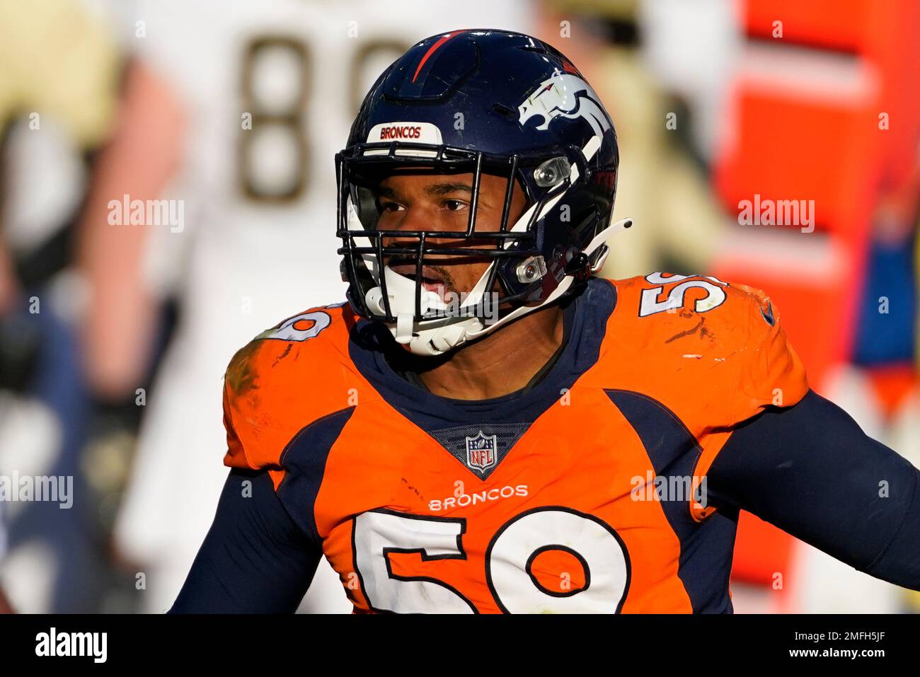 Denver Broncos outside linebacker Malik Reed plays against the New ...