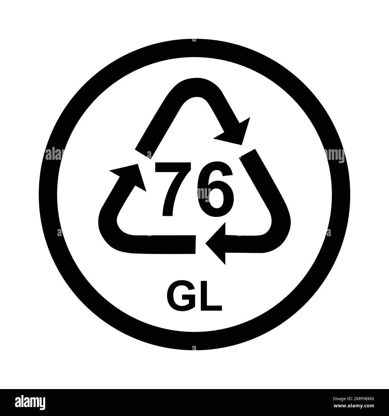 Glass symbol, ecology recycling sign isolated on white background ...