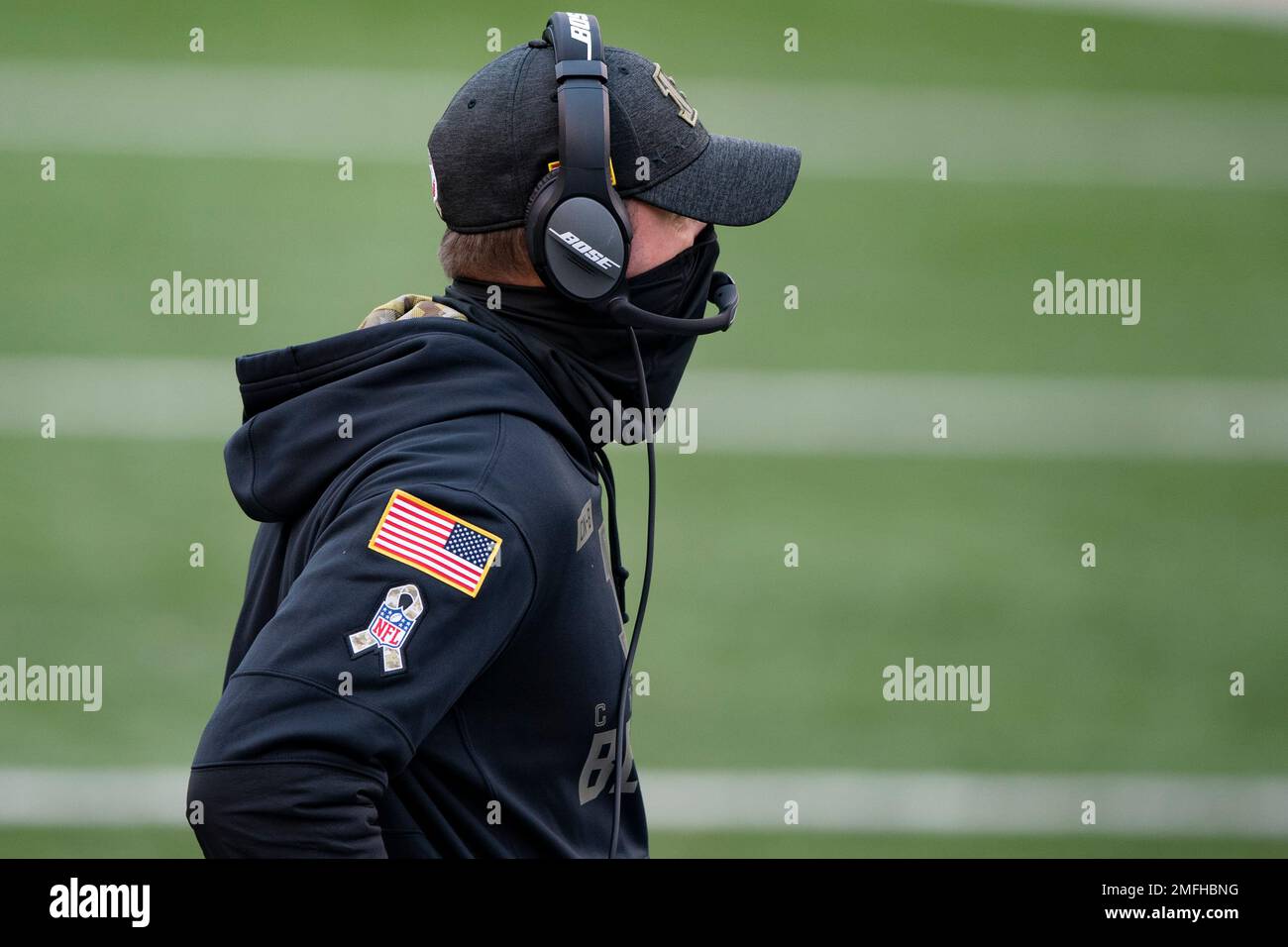 Cincinnati Bengals head coach Zac Taylor during an NFL football game ...