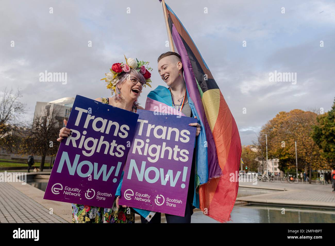 Pro trans campaigners gather outside Scottish Parliament as the The ...