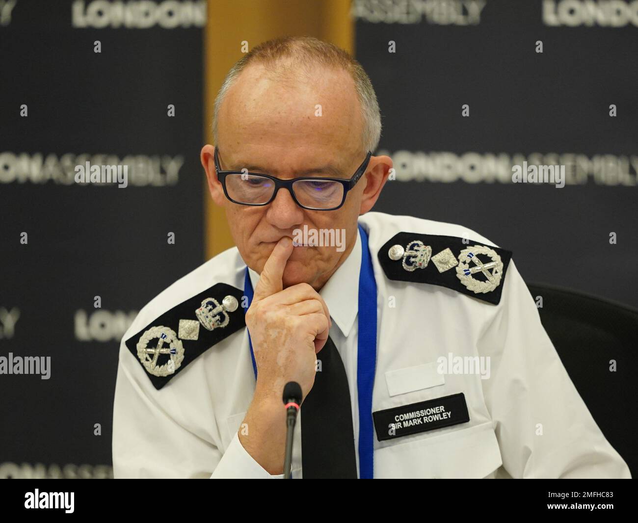 Metropolitan Police Commissioner Sir Mark Rowley appearing before the ...